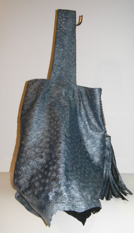 413SilverBlueOstrichHoboX15 | leathercraft by ava LAU