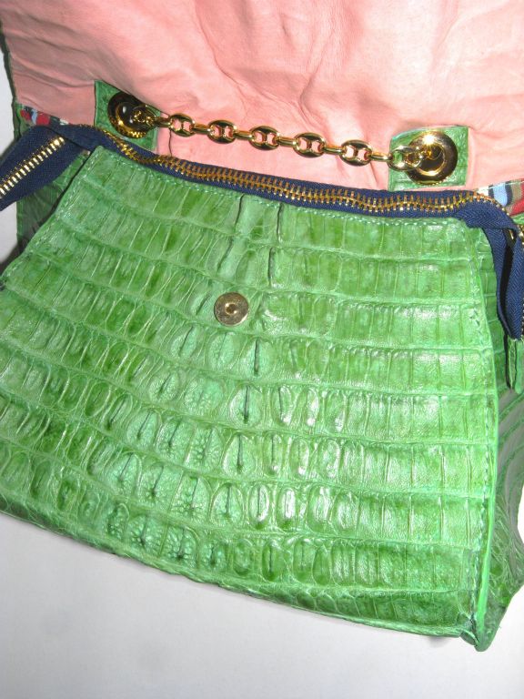 4GreenCaimanHandbag16 | leathercraft by ava LAU
